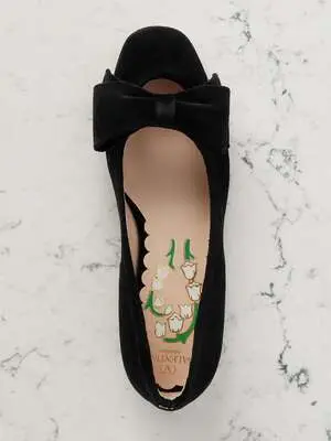 Valentino Garavani Bow Detailing Ballet Flats - Black
