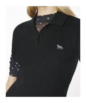 Maison Kitsuné Baby Fox Ribbed Polo Shirt