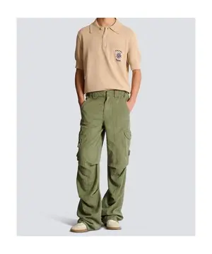 Balmain Short-sleeved Ribbed Polo Shirt - Beige