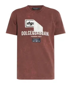 Dolce & Gabbana Dolce Gabbana Marble-effect Crewneck T-shirt