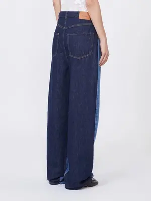 Sportmax Panelled Wide Leg Jeans - Blue