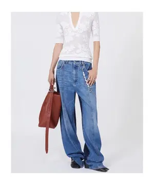 Sportmax Panelled Wide Leg Jeans - Blue