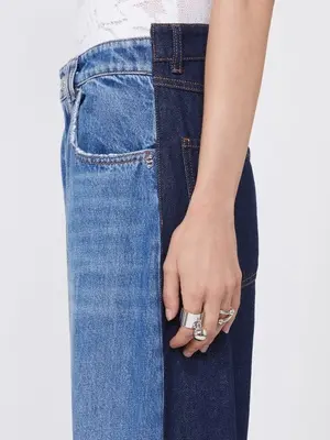 Sportmax Panelled Wide Leg Jeans - Blue