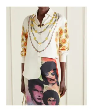 Versace Printed Silk-twill Shirt - White