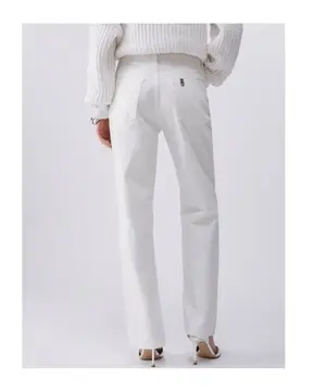Liu Jo Five-pocket Mid-rise Straight Leg Jeans - White