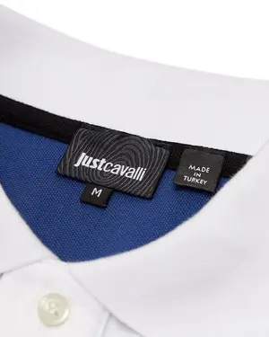 Just Cavalli Pattern Polo Shirt - White