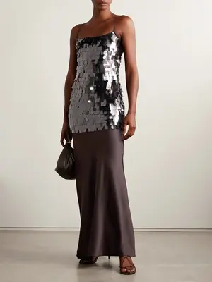 Staud Mesa Sequined Slip Dress
