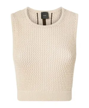Pinko Morus Crochet Sleeveless Top - Gray