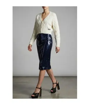 ROTATE BY BIRGER CHRISTENSEN Sequin Embellished Pencil Skirt