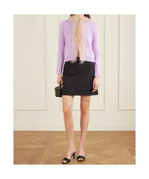 Valentino Garavani Long-sleeved Cardigan With Fur Trim