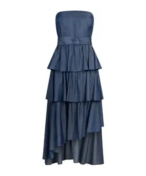 Liu Jo Asymmetrical Midi Dress - Dark Denim