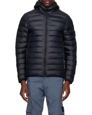 Stone Island Lightweight Hooded Down Jacket - Blue