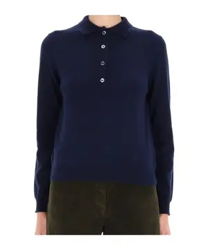 Aspesi Polo Collar Long Sleeve Jumper - Black
