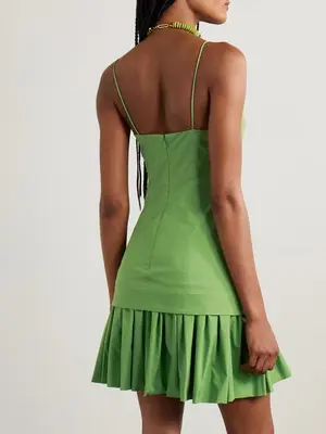 Staud Ari Mini Dress With Pleated Hem