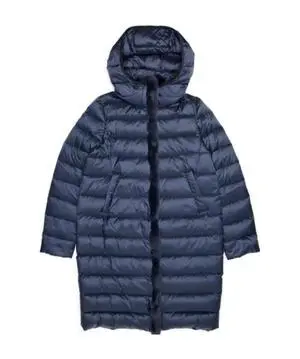 Max Mara Hooded Down Jacket With Fur Trim - Blue