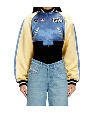 DIESEL® Cropped Jacket With Ribbed Details