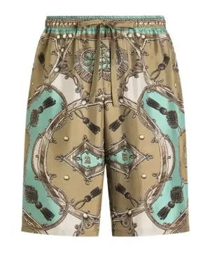 Dolce & Gabbana Foulard Print Drawstring Shorts - Multi-color