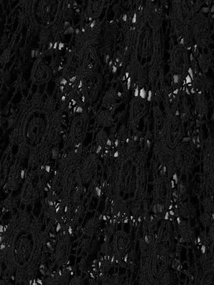 NILI LOTAN Della Crochet Long Dress - Black