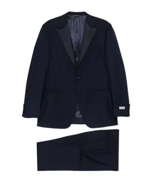 Canali Long-sleeved Suit And Trousers Two-piece Set - Black