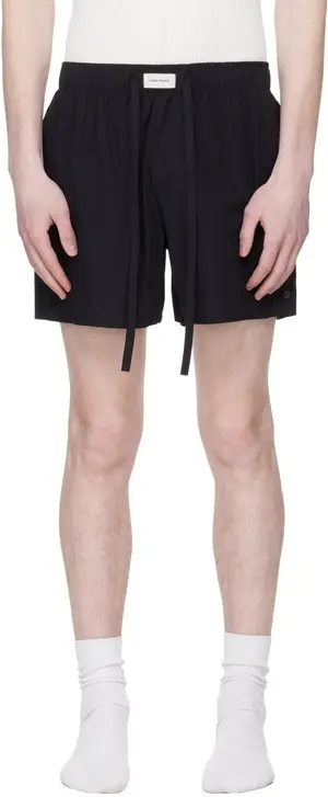ENTIRE STUDIOS Pajama Drawstring Shorts - Black