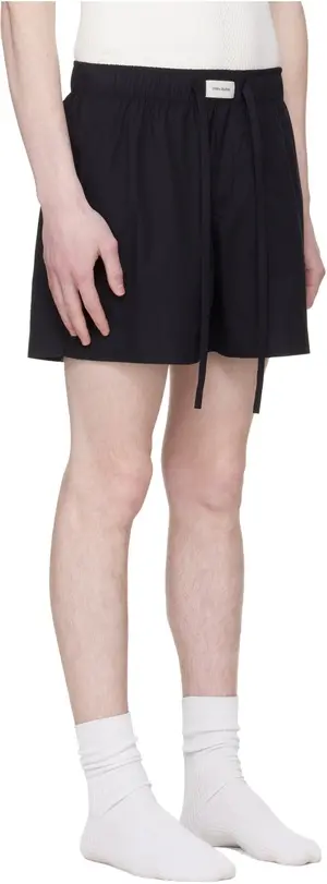ENTIRE STUDIOS Pajama Drawstring Shorts - Black