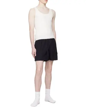 ENTIRE STUDIOS Pajama Drawstring Shorts - Black