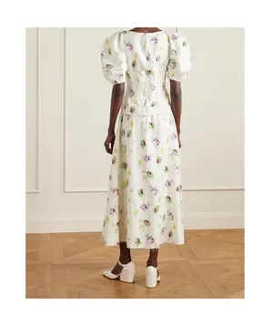 Gabriela Hearst Ayelet Floral Print Puff Sleeve Blouse - Ivory
