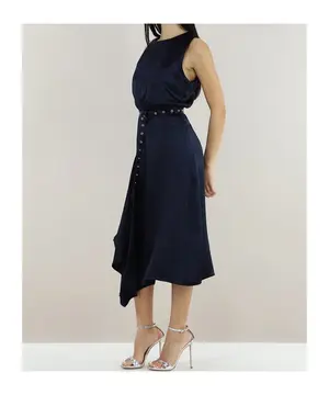 Liu Jo Belted Asymmetric Midi Dress