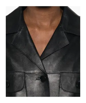 P.a.r.o.s.h Leather Button-front Jacket