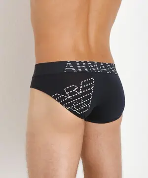 Emporio Armani Logo Detail Panties - Brown