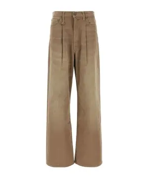 R13 Damon Pleated Jeans Wide Leg Trousers - Brown