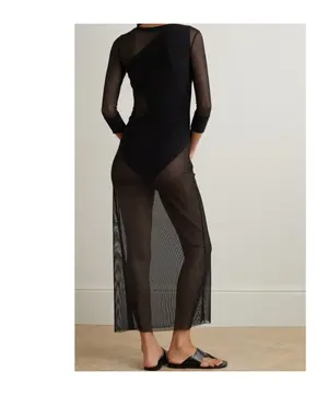 Norma Kamali Stretch-mesh Maxi Dress