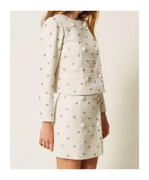 TWINSET Embellished Bouclé Mini Skirt