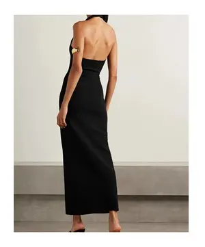 SIR. Solari Stretch Recycled-jersey Halterneck Maxi Dress