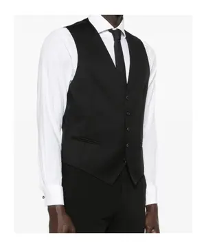Tagliatore Sleeveless V-neck Vest With Patch Pockets