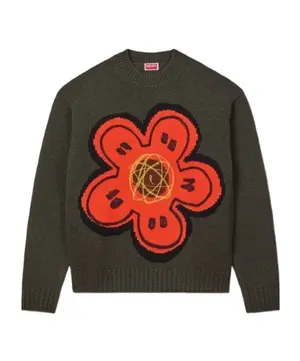 Kenzo X Futura 2000 Embroidered Knitted Jumper - Khaki