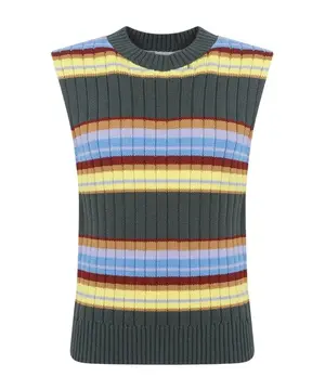 Dries Van Noten Striped Sleeveless Sweater