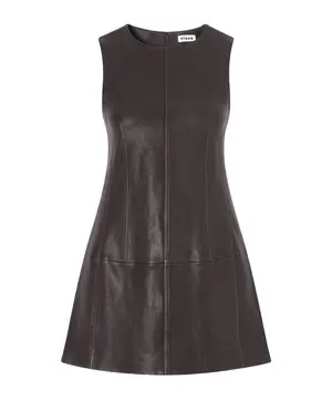 Staud Binx Leather Dress - Black