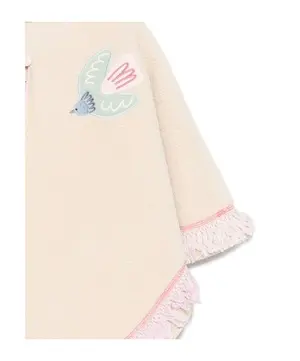 Stella McCartney Bird Embroidered Fringe Poncho