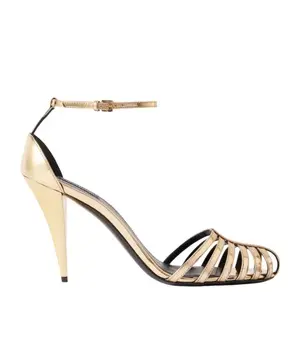 Givenchy Gold Metallic Strappy High-heeled Sandals