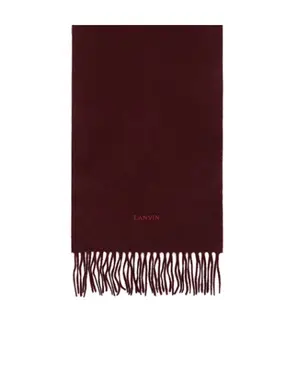 LANVIN Logo Embroidered Scarf - Brown