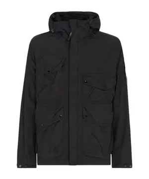C.P. COMPANY Goggle Hooded Jacket - Black