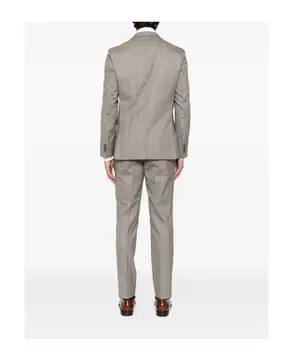 Hugo Boss Double-breasted Checked Suit - Gray