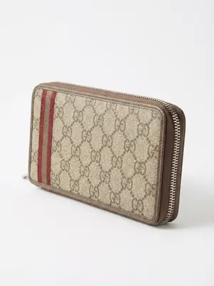 Gucci Zipper Wallet - Brown