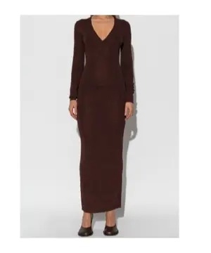 ENTIRE STUDIOS V-neck Long-sleeve Maxi Dress