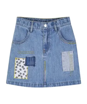 Marc Jacobs Patchwork Floral Detail Denim Skirt