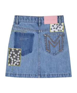 Marc Jacobs Patchwork Floral Detail Denim Skirt