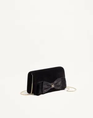 Valentino Garavani Vlogo Signature Velvet Mini Shoulder Bag