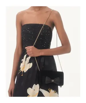 Valentino Garavani Vlogo Signature Velvet Mini Shoulder Bag