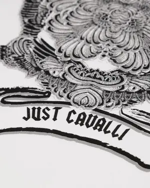Just Cavalli Pattern Polo Shirt - White